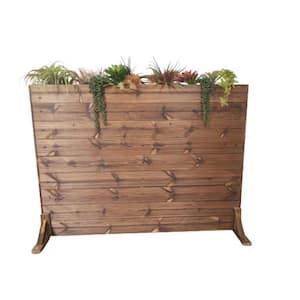 Ejoy 44 in. x 12 in. x 36 in. Solid Wood Mobile Planter Barrier in ...