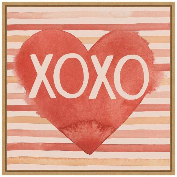 Amanti Art 16 in. Heart XOXO Valentine's Day Holiday Framed Canvas Wall ...
