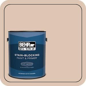 BEHR PREMIUM PLUS 5 gal. #280E-2 Arabian Sands Satin Enamel Low Odor ...