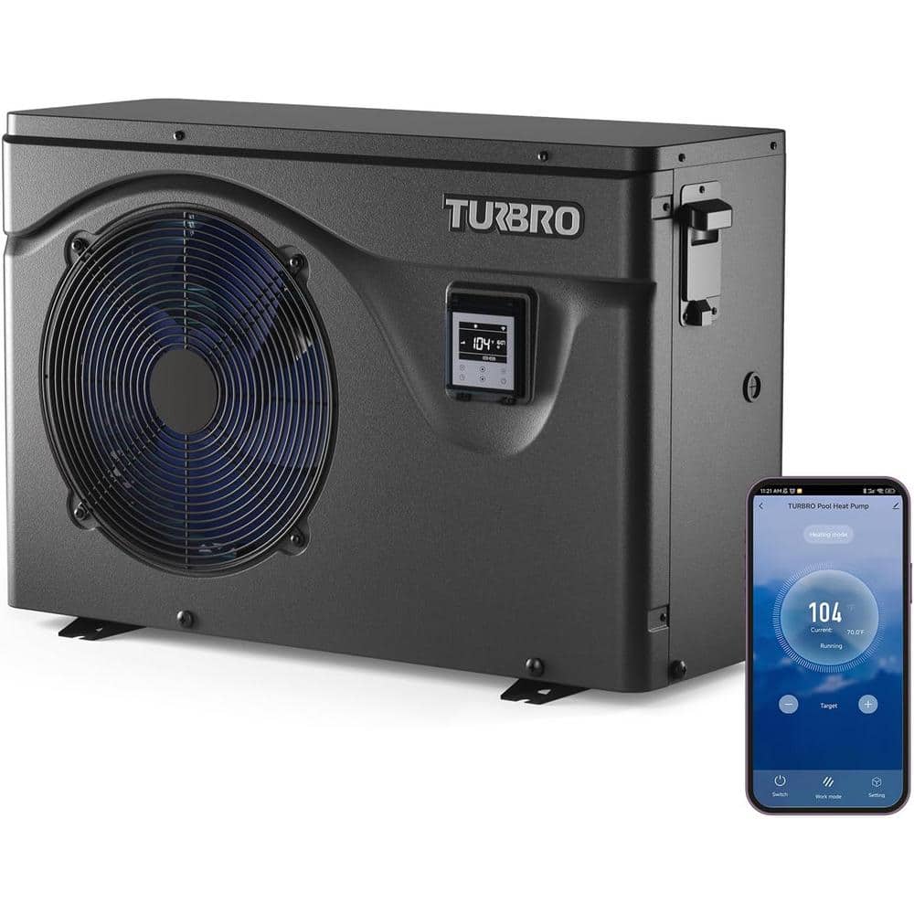 TURBRO 50,000 BTU Inverter Swimming Pool Heat Pump for Above and In ...