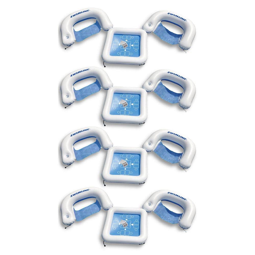 Swimline Inflatable Game Station Pool Set with Waterproof Playing Cards ...