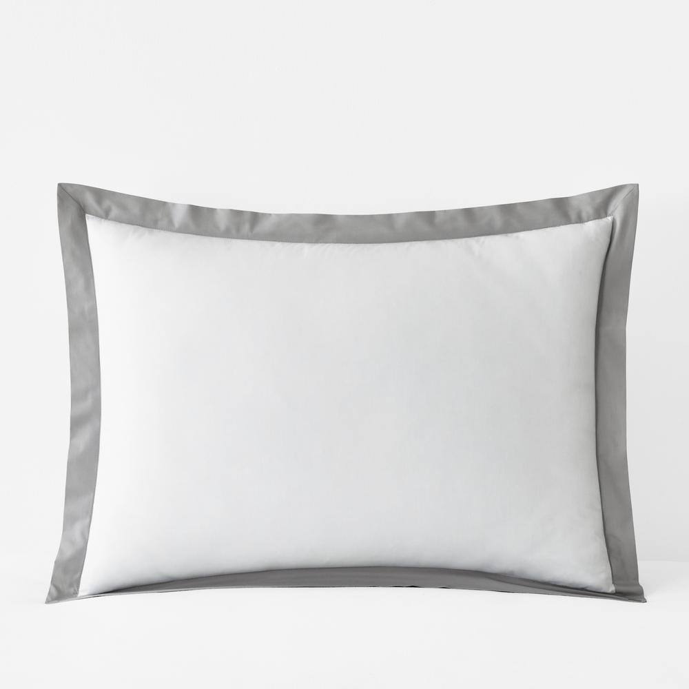 The Company Store Company Cotton Solid Border Gray Smoke Cotton Percale ...