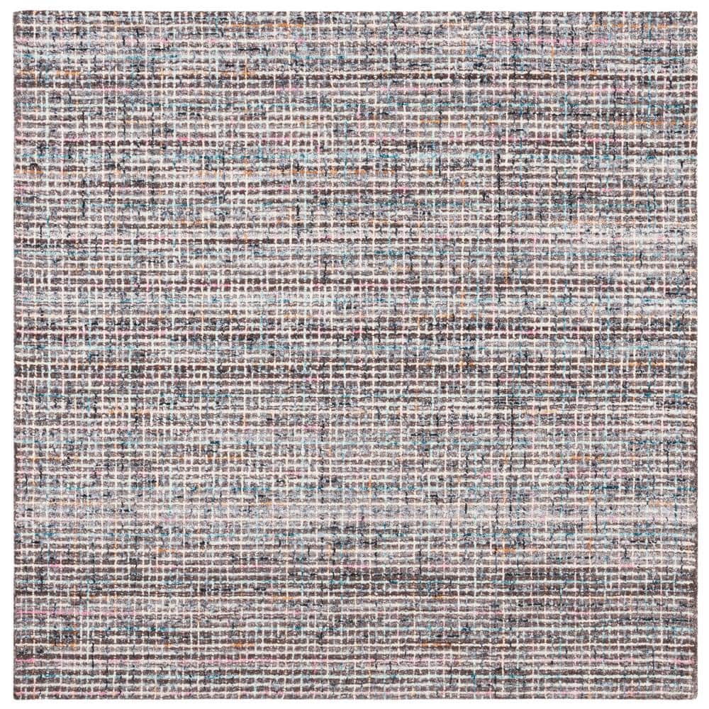 SAFAVIEH Abstract Gray/Brown 6 ft. x 6 ft. Modern Plaid Square Area Rug ...