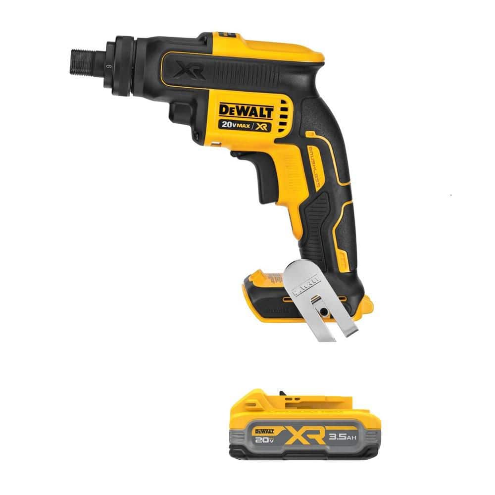 DEWALT 20V MAX XR Cordless Brushless Drywall Screw Gun with 20V XR MAX ...