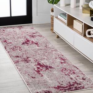 JONATHAN Y Contemporary Pop Modern Abstract Vintage Faded Maroon/Gray 5 ...