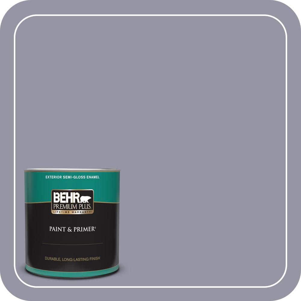 BEHR PREMIUM PLUS 1 qt. #640F-5 Ash Violet Semi-Gloss Enamel Exterior ...