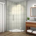 Aston Neoscape GS 42 in. x 72 in. Frameless Neo-Angle Shower Enclosure in Stainless Steel with ...