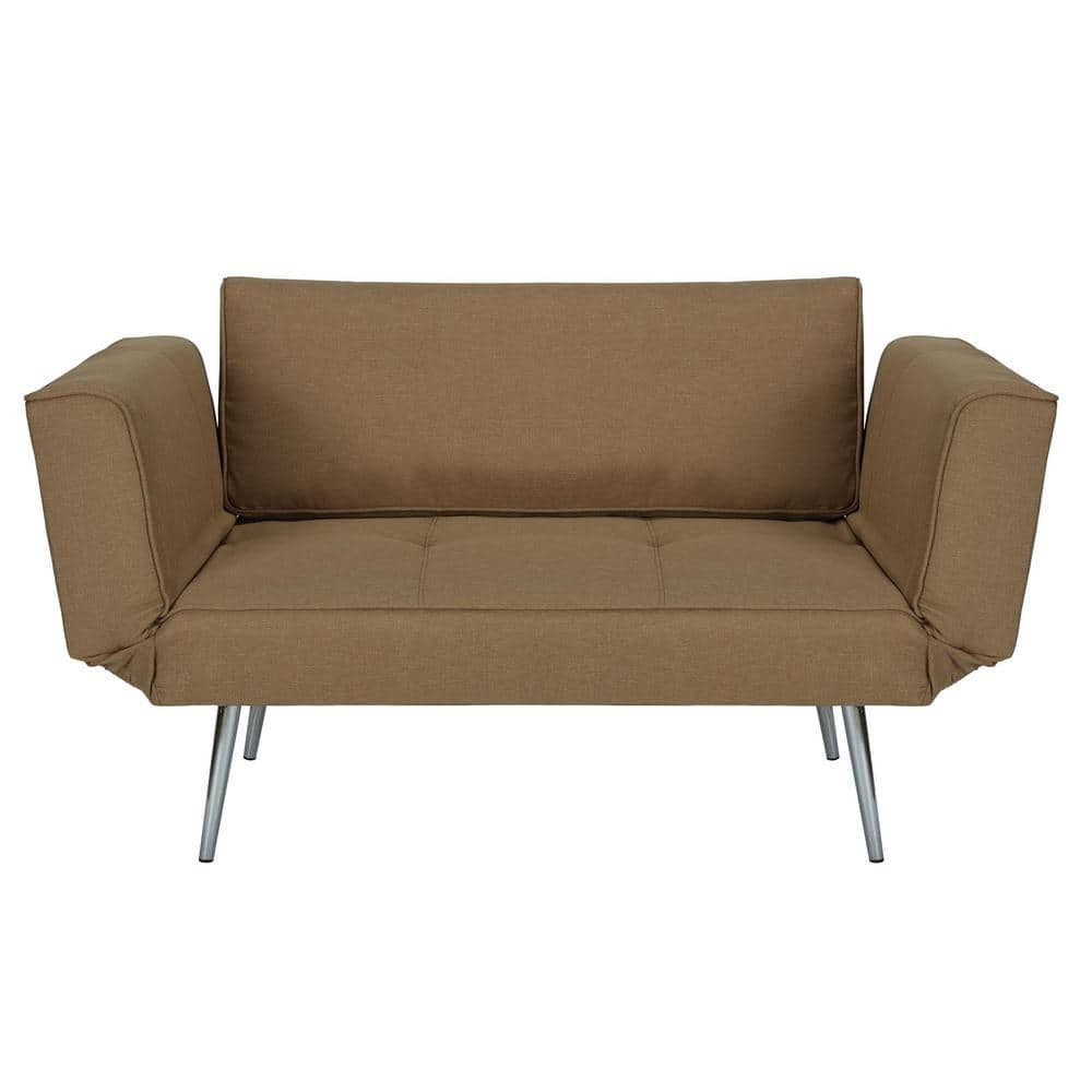 DHP Ryana Tan Linen Upholstered Futon with Magazine Storage DE67534 ...