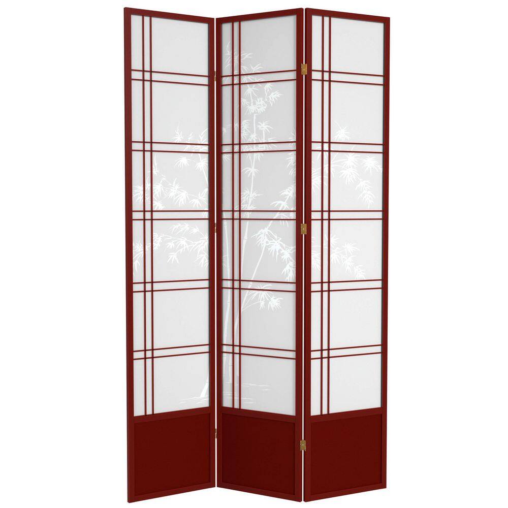 Red Lantern 7 ft. Rosewood 3-Panel Room Divider 84DXBT-RWD - The Home Depot