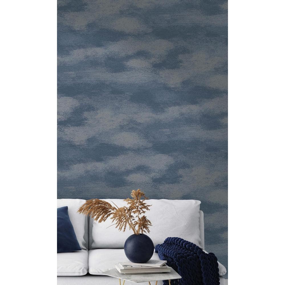 Walls Republic Navy Cloud-like Metallic Textured-Shelf Liner Non-Woven ...