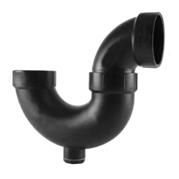 VPC 2 in. ABS Plastic DWV Hub x Hub P- Trap with Union Fitting 33 ...