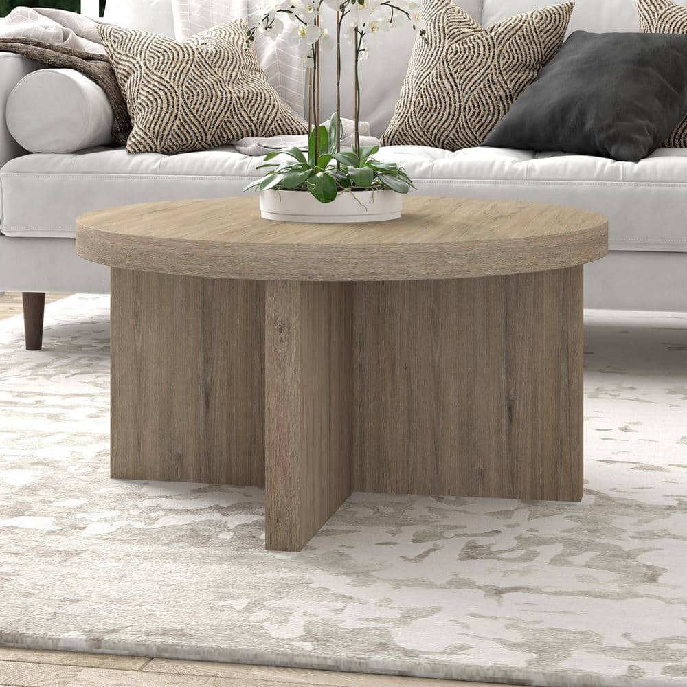 Grey coffee table with oak top store