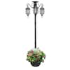 Sun-Ray Madison 3-Light Black Integrated LED Solar Lamp Post and ...