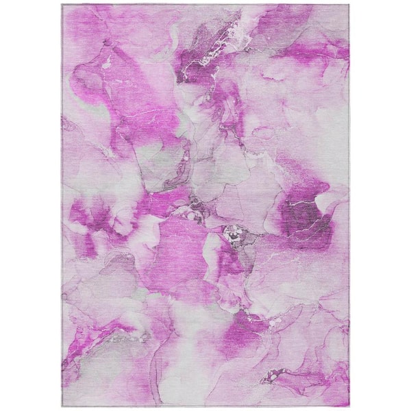 HomeRoots Pink and Ivory 9 ft. x 12 ft. Woven Abstract Polyester ...