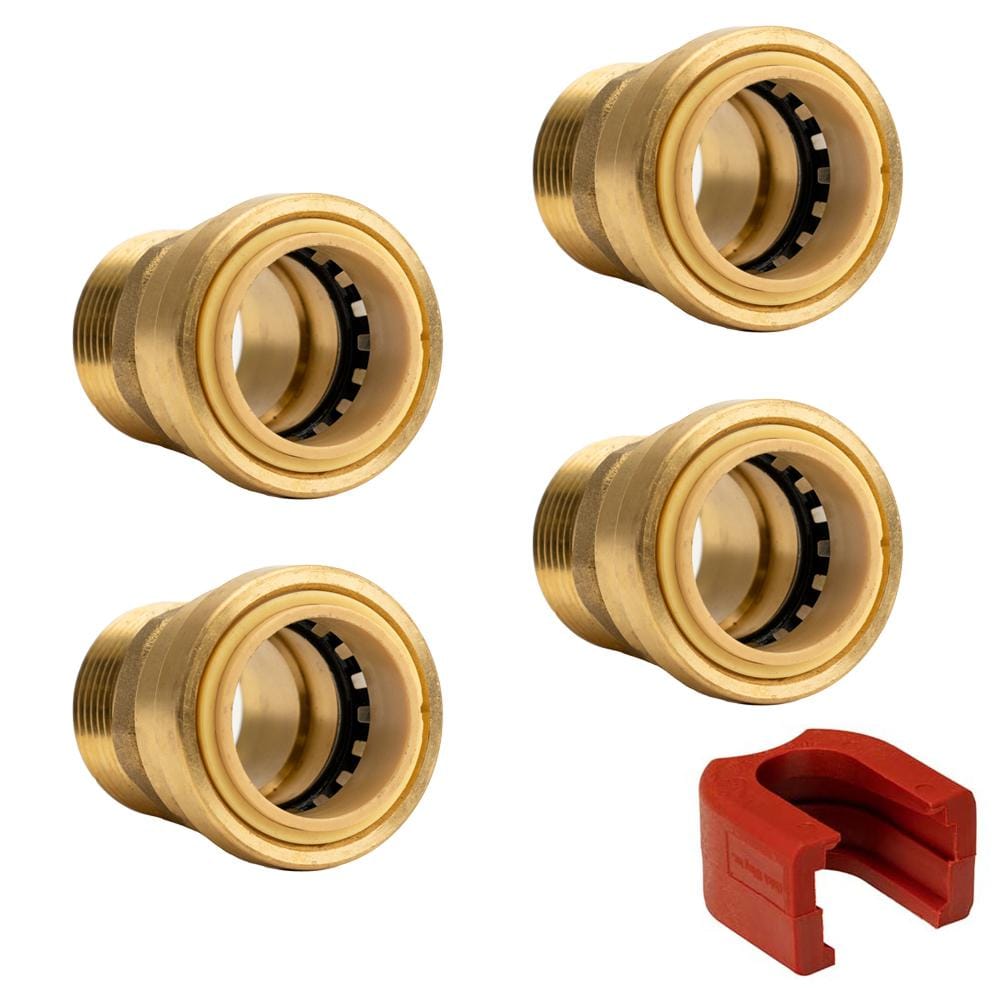 QUICKFITTING 1 in. Brass Push-to-Connect x MNPT (Male Thread) Adapter ...