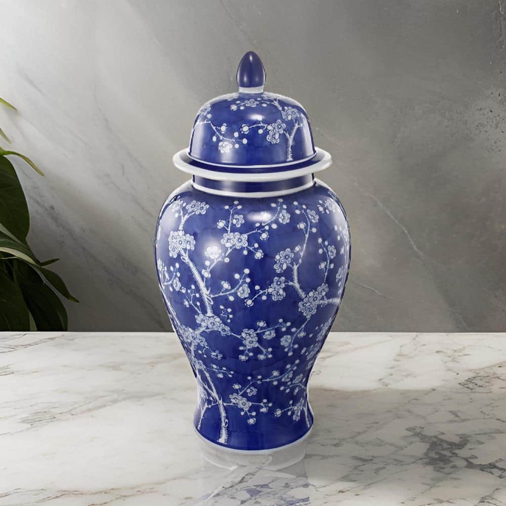 Benjara Porcelain Jar with Lid BM285950 - The Home Depot