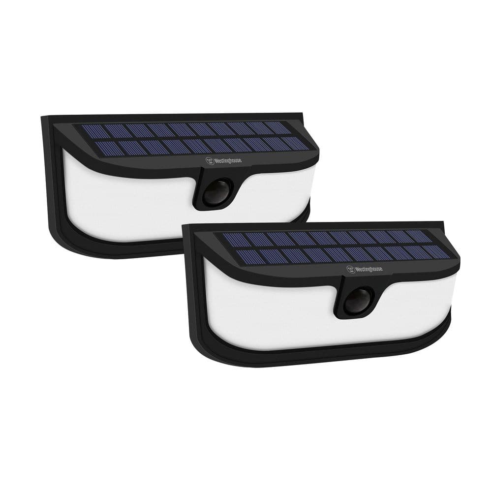 Westinghouse 50-Watt Equivalent 2-Pack, 1200 Lumen Integrated LED Solar Wall Pack Light, 5000K ...