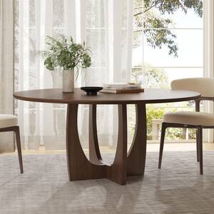 Lirago Arch Black Colored Wood 42" 4 Legs Cross Base Dining Table for 6 ...