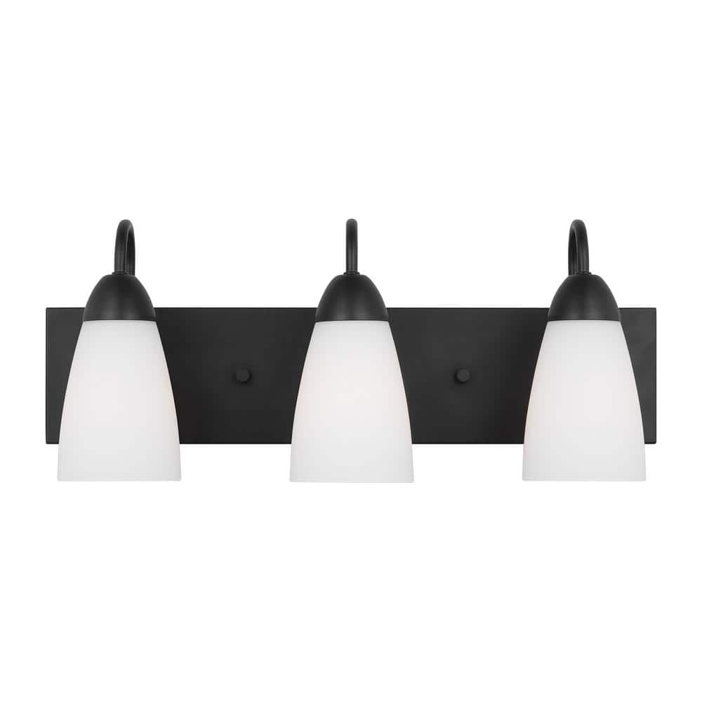 Generation Lighting Seville 21 in. 3-Light Midnight Black Bathroom ...