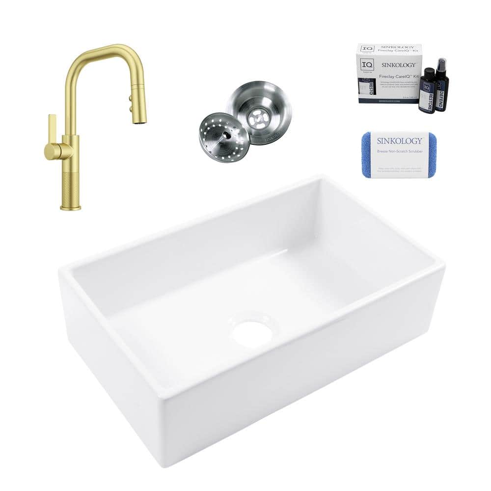 SINKOLOGY Turner 30 in. Farmhouse Apron Front Undermount Single Bowl ...