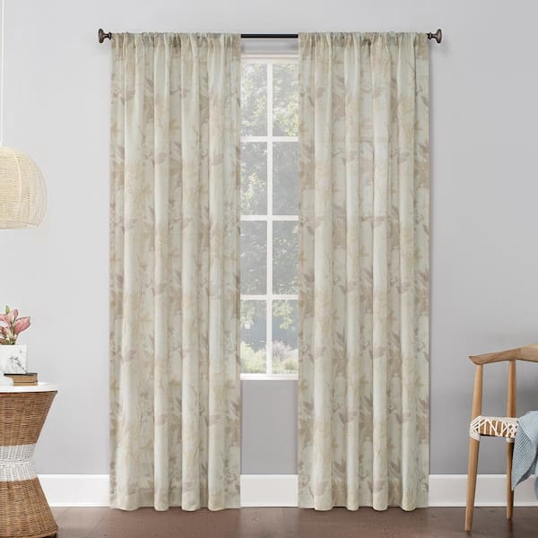 Sun Zero Hilary Blush Polyester 54 in. W x 84 in. L Rod Pocket Light ...