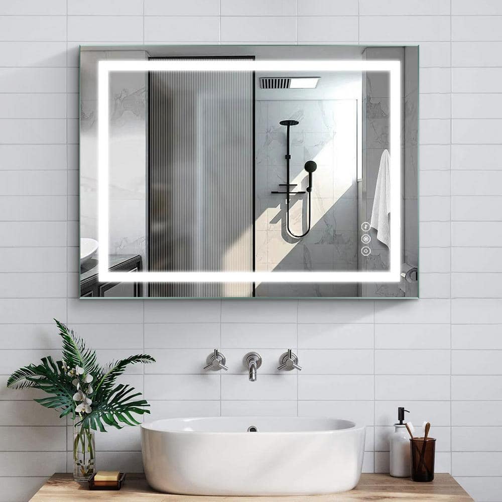 OLUMAT 36 in. W x 48 in. H Rectangular Frameless Wall Bathroom Vanity ...