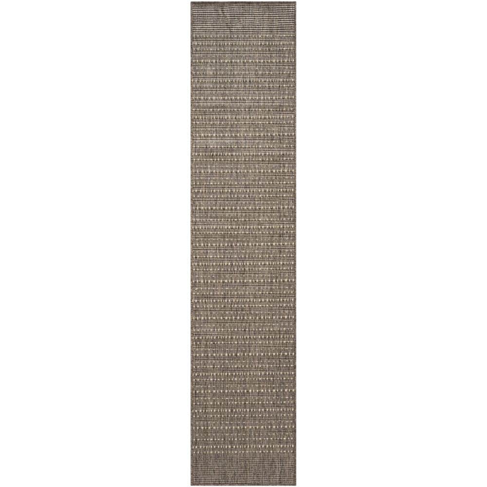 Nourison Tulum Brown 2 ft. x 8 ft. All-Over Design Contemporary Runner ...