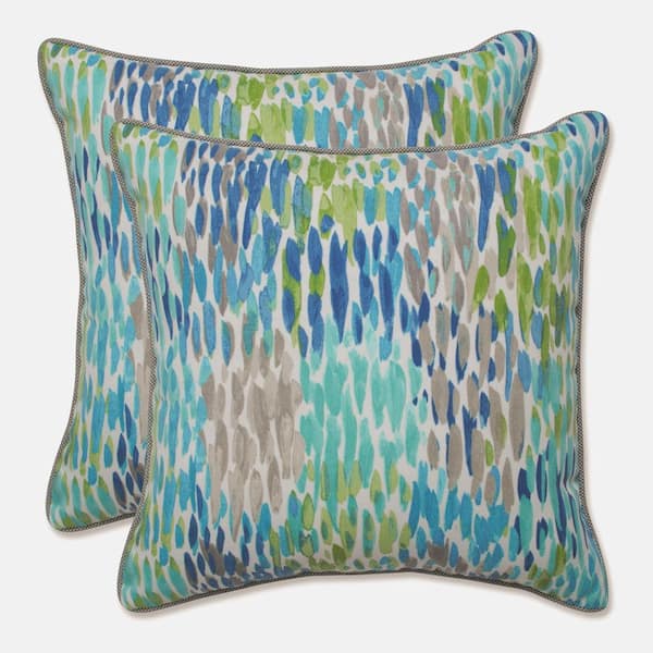 Pillow Perfect Blue Square Outdoor Square Throw Pillow 2-Pack 687025 ...