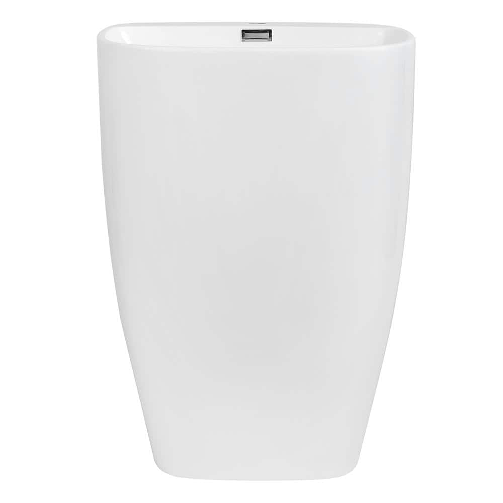 Streamline 23.6 in. Solid Surface Resin Pedestal Sink Basin in White K ...
