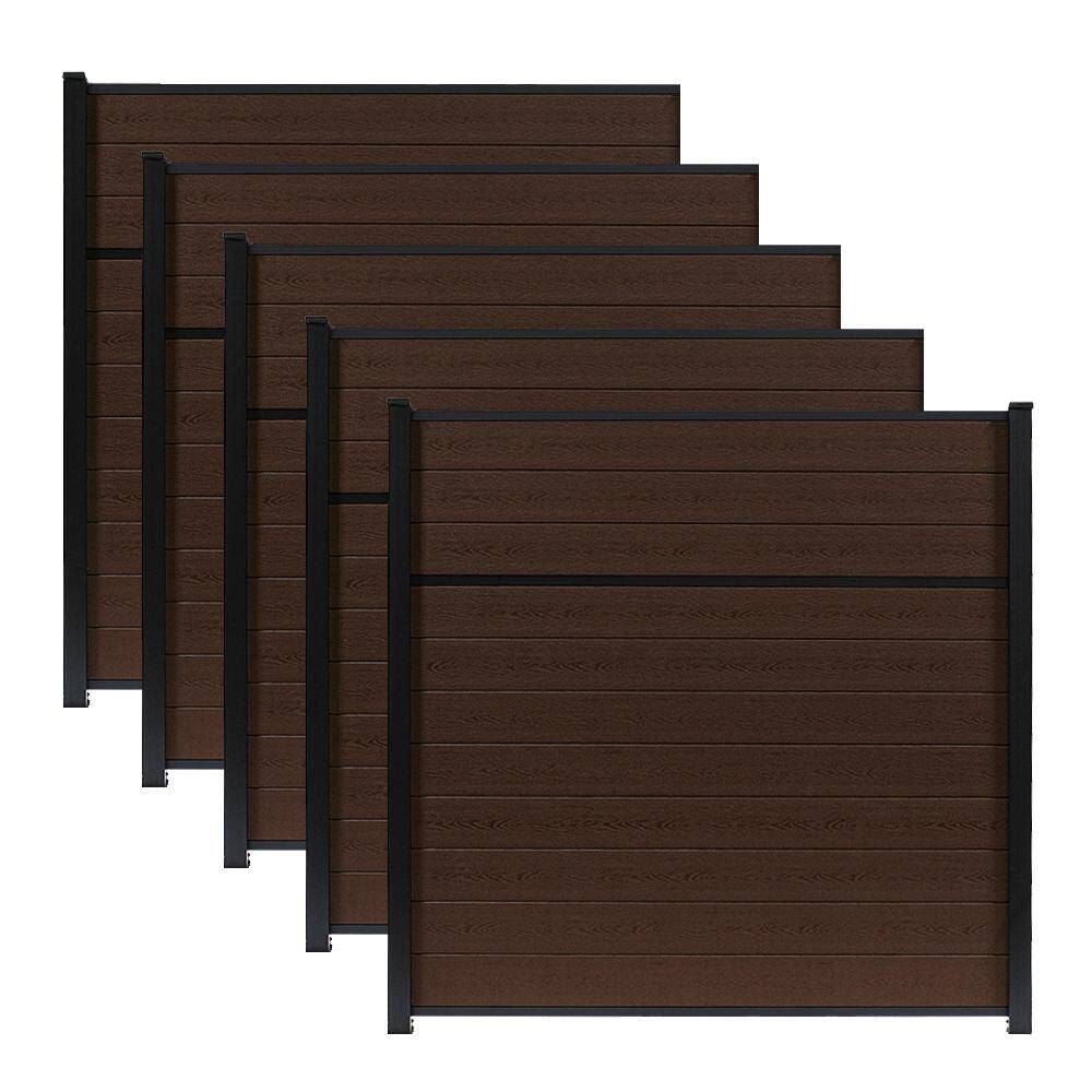 GWF Classic Privacy 6 ft. x 6 ft. Aspen Brown Composite Wood Board on ...