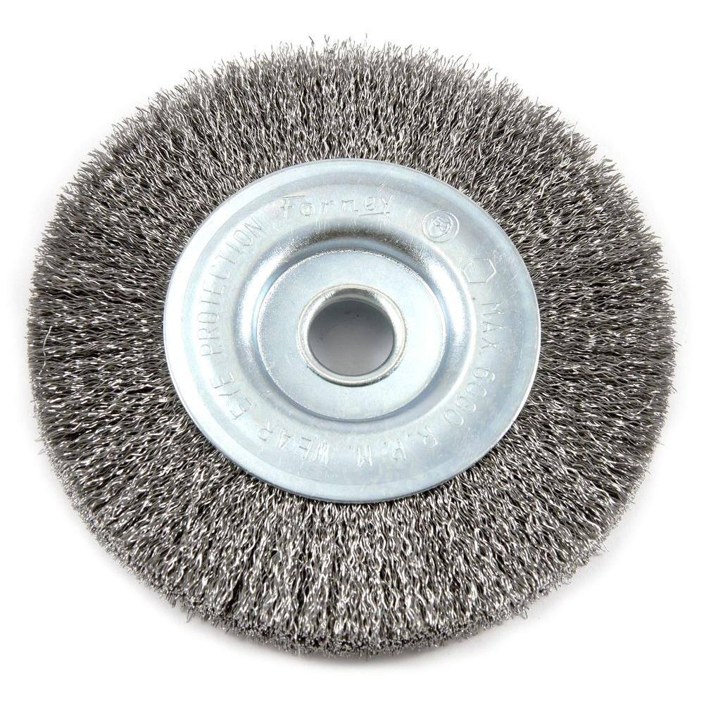 Forney Crimped Wire Wheel Brush, 4 in. x .008 in. Wire with 1/2 in ...