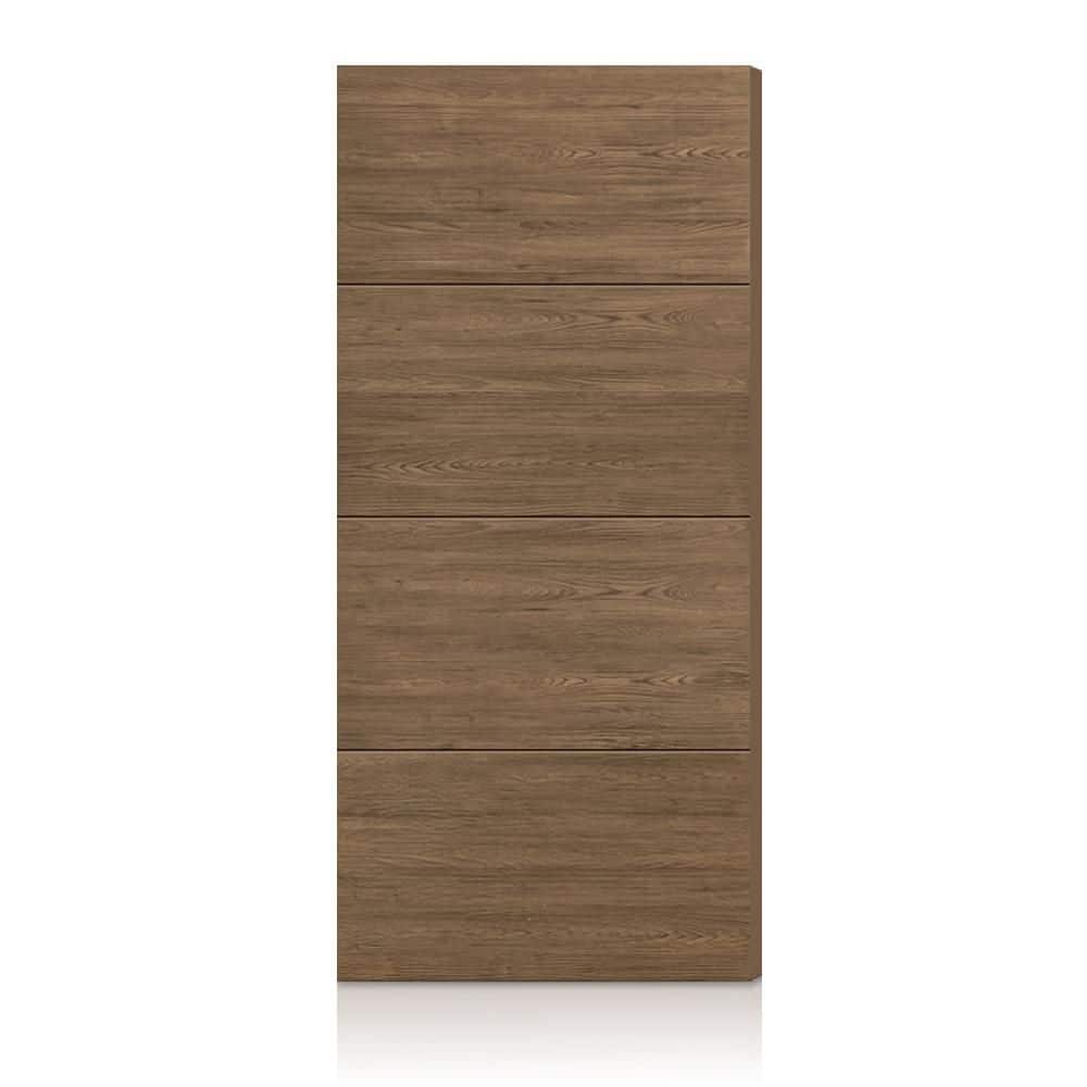 CALHOME 36 in. x 86 in. Walnut Texture Flush Hollow Core Composite ...