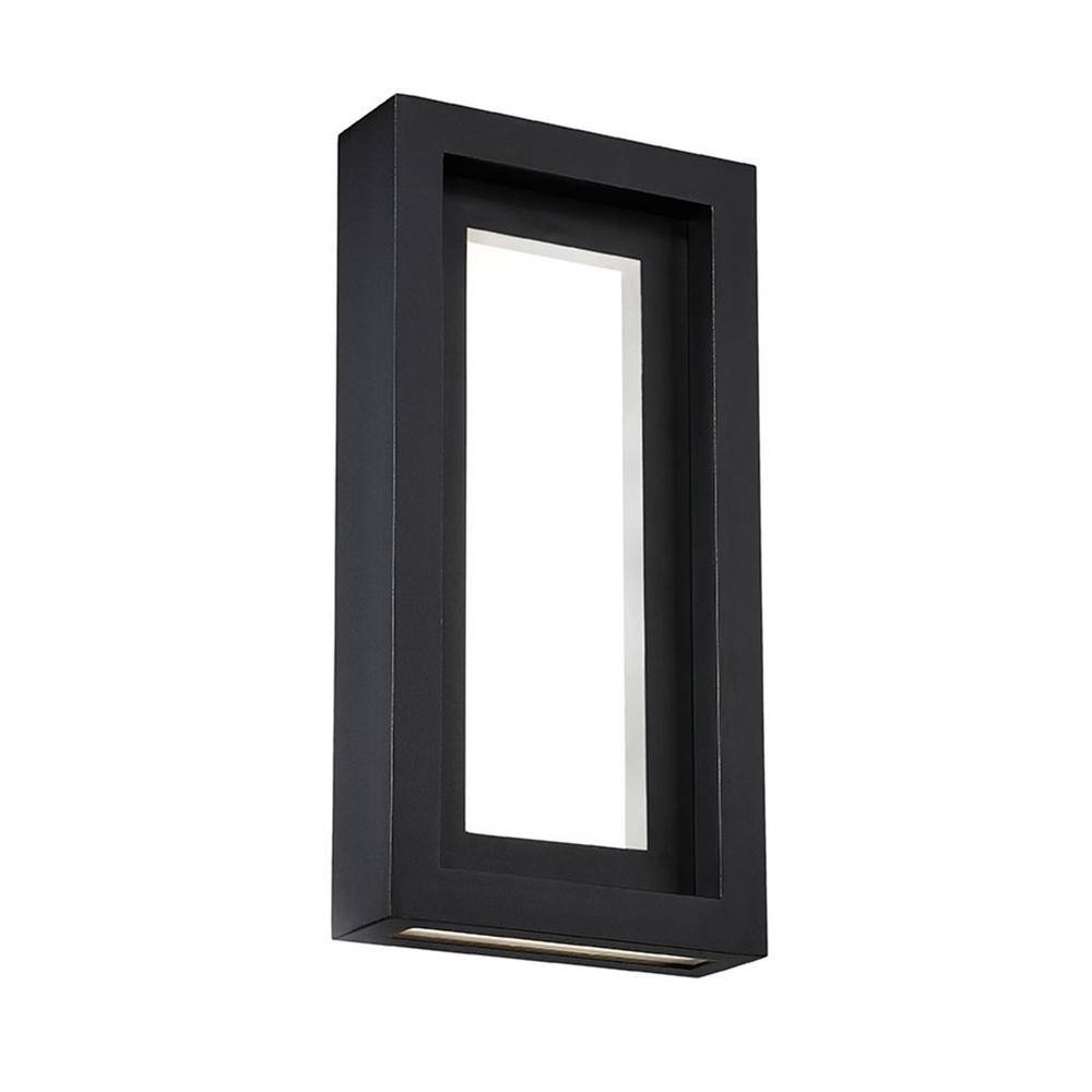 WAC Lighting Inset 16 in. Black Integrated LED Outdoor Wall Sconce in ...
