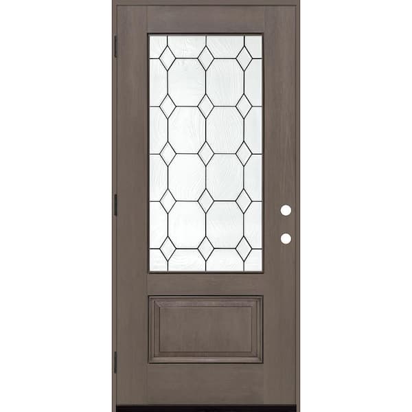 Steves & Sons Regency 36 in. x 80 in. 3/4L Oval Empire Decorative Glass ...