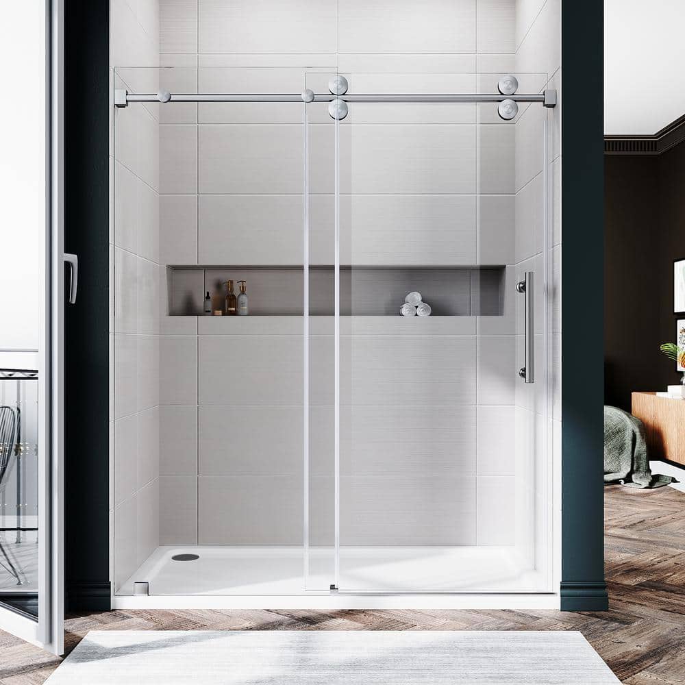 Reviews for UNIKOO UKS04 56 to 60 in. W x 72 in. H Sliding Frameless ...