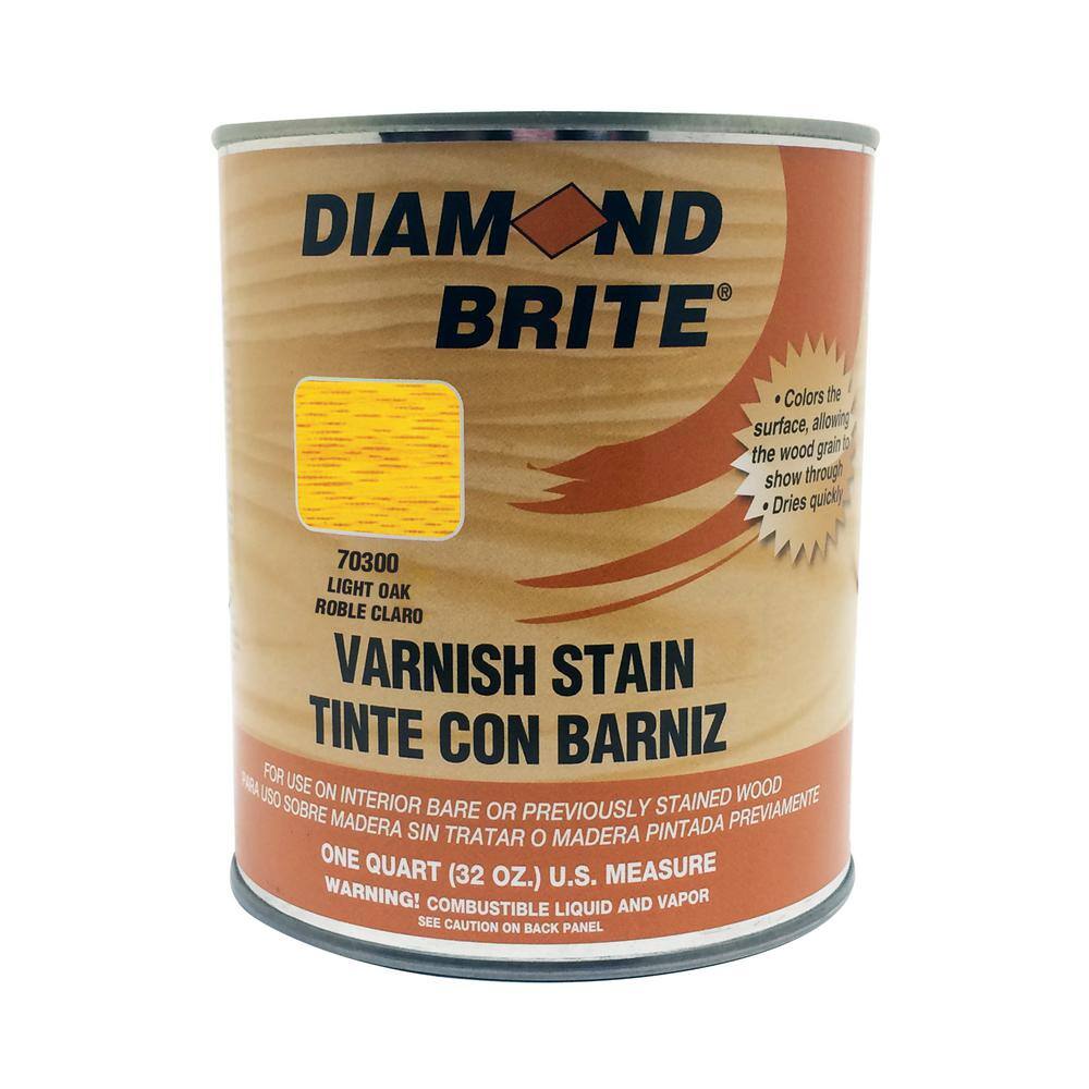 Diamond Brite Paint 1 qt. Light Oak Oil-Based Interior Varnish Stain ...