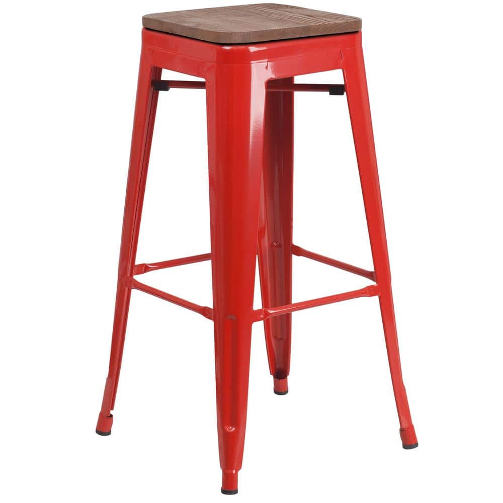 Carnegy Avenue 30 in. Red Bar Stool CGA-CH-249922-RE-HD - The Home Depot