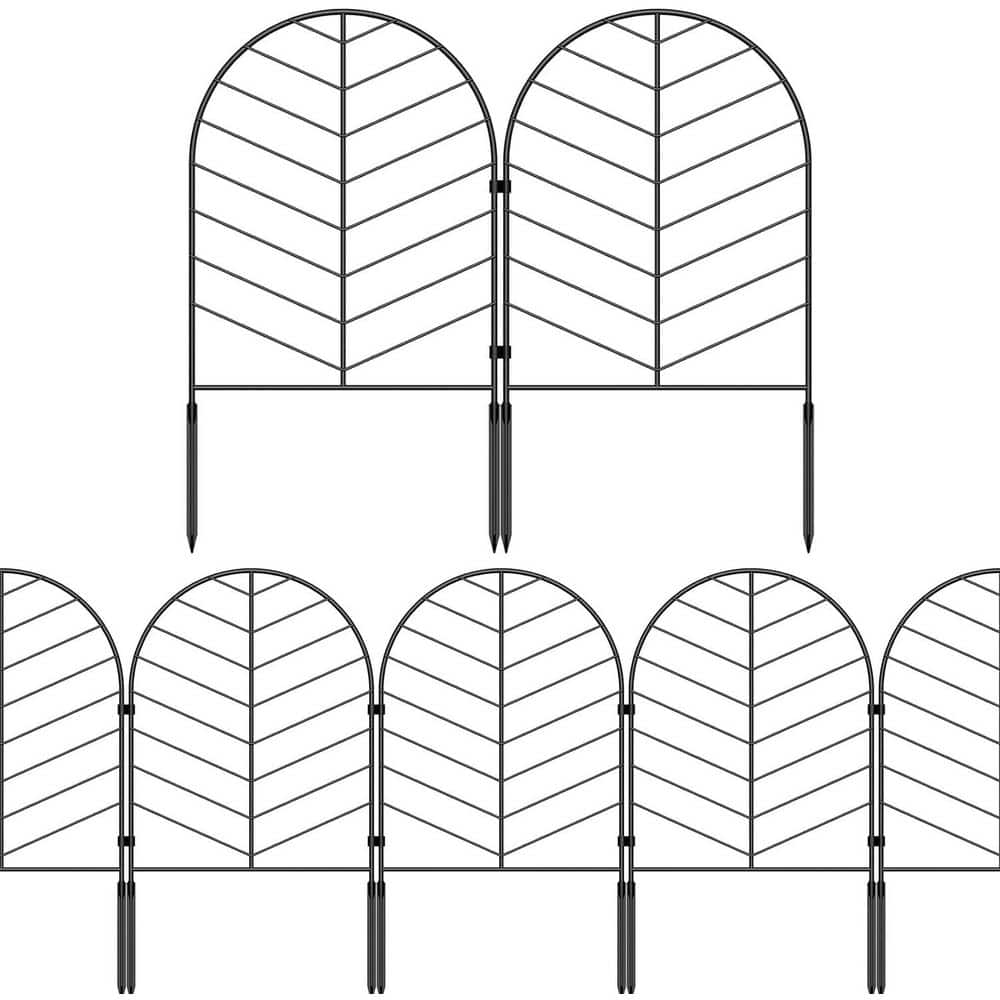 Oyezvary 22 in. Rustproof Metal Garden Fence Panels No Digging 30 Pack ...