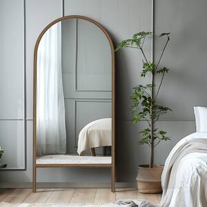 Dovelina 31 in. W x 71 in. H Oversized Arched Wooden Charcoal Framed ...