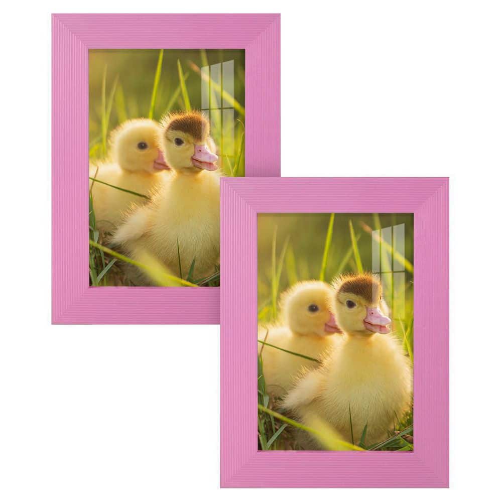 Wexford Home Grooved 4 in. x 6 in. Pink Picture Frame (Set of 2) WF106B ...