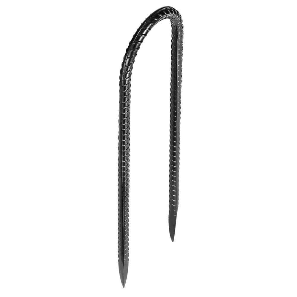 SKYSHALO Rebar Stakes 10 in. Heavy-Duty 0. 32 in. Dia J Hook Galvanized ...