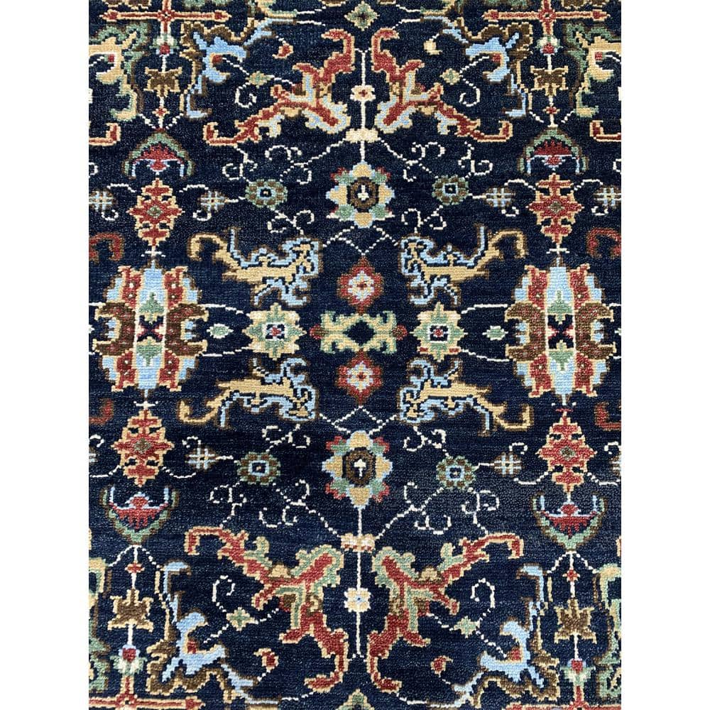 EORC Navy/Red Hand Knotted Wool Traditional Tabriz Design Rug, 10' x 14 ...