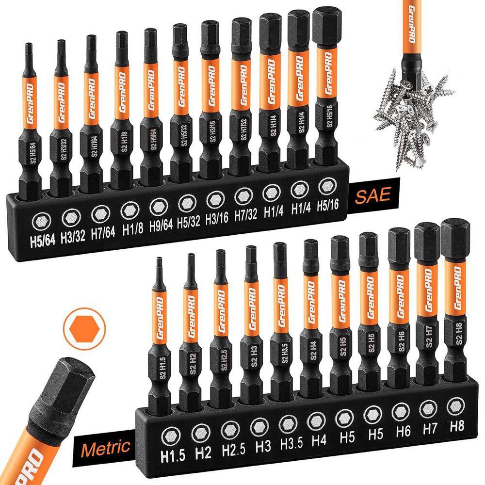 MYWISH Allen Wrench Drill Bit Set, Steel Driving Bit Set (22-Piece) SF ...