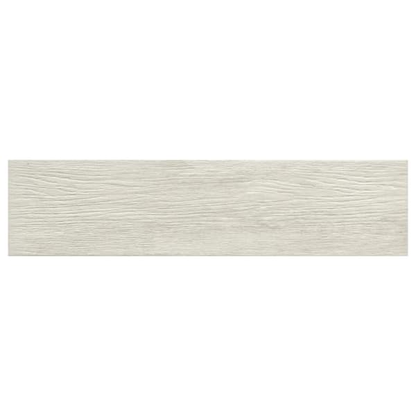 TrafficMaster Capel Bianco 6 in. x 24 in. Matte Ceramic Wood Look Floor ...