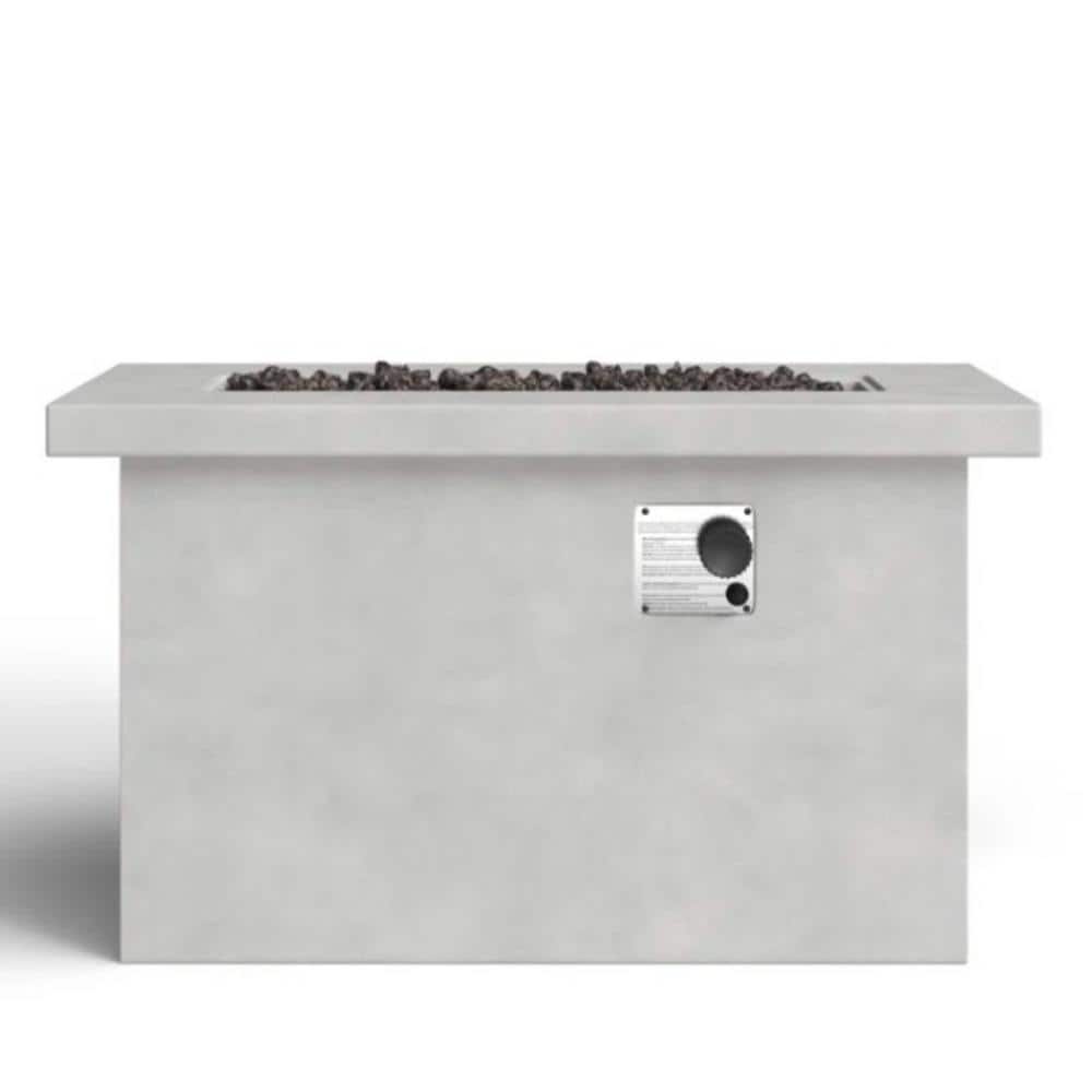 Zeus & Ruta 42 in. 50000 BTU Gray Concrete Rectangle Propane Outdoor ...