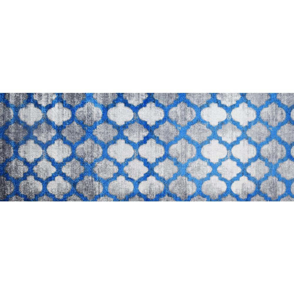 Studio 67 Washable Blue, Silver and Gray 2 ft. 3 in. x 6 ft. 3 in ...