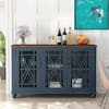 FESTIVO Vintage Navy MDF 55 in. Storage Buffet Sideboard with Floral ...