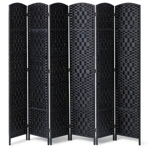 SVOPES 6-Panel Bamboo Room Divider, Hand-Woven Folding Screen with ...