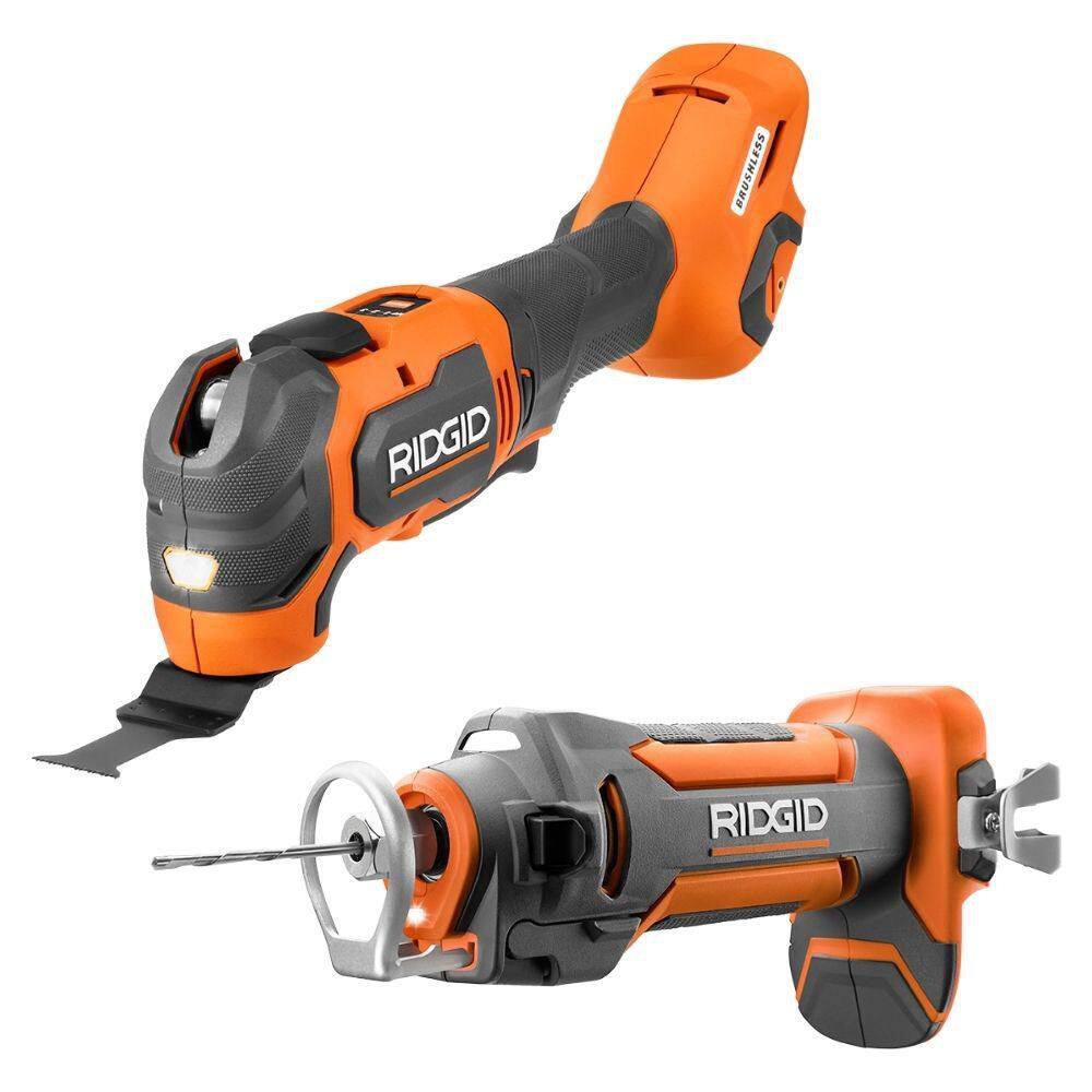 RIDGID 18V Cordless 2-Tool Combo Kit with Brushless Multi Tool and ...