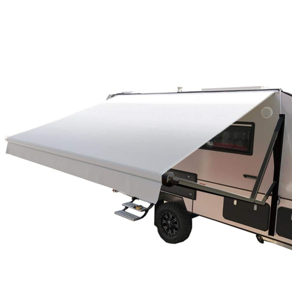 ALEKO 20 ft. x 8 ft. Retractable RV/Patio Awning - sBlack Frame - Gray ...